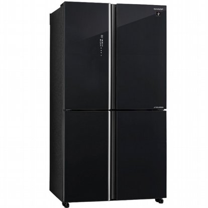 מקרר 4 דלתות Sharp SJ-8590BK זכוכית שחורה מחיר משתלם | אלקטריק סייל