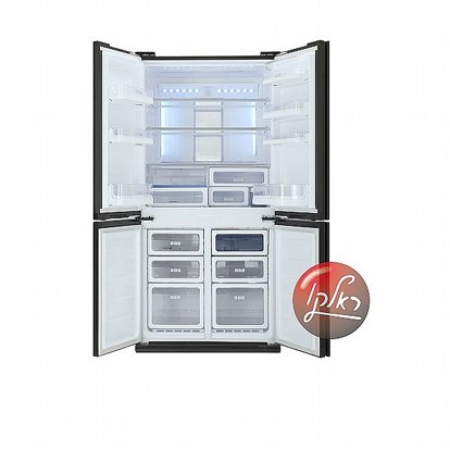 מקרר שארפ 4 דלתות 610 ליטר זכוכית שחור Sharp SJ8911 | מקררים 4 דלתות | מקררים | אלקטריק סייל